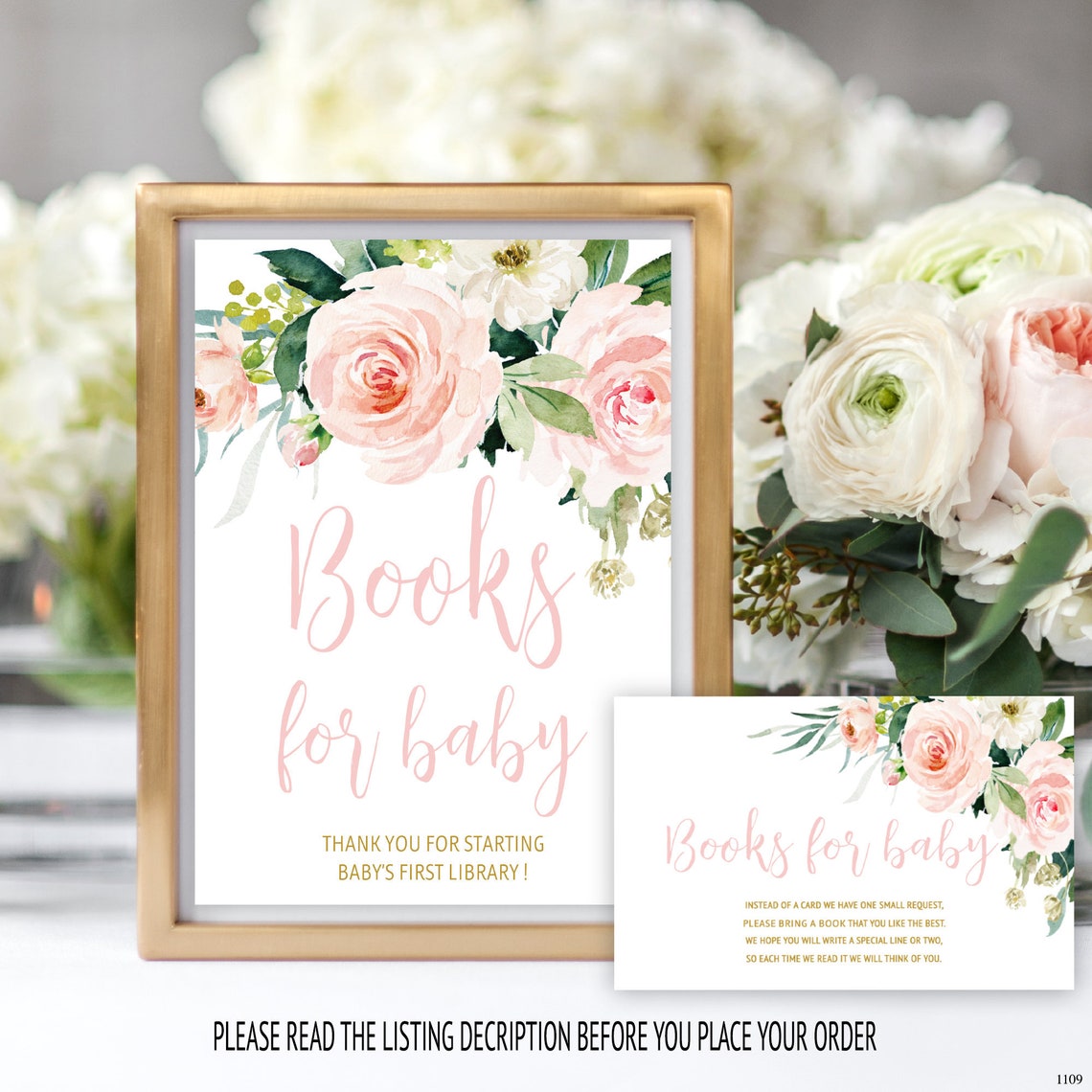 Books for Baby Sign Baby's Library Sign Baby Shower Book | Etsy