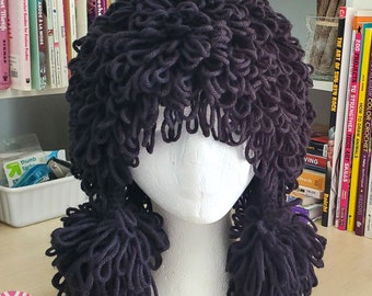 New Item Black Poodle Hat, Crocheted Poodle Hat, Black Fun and Funky ...