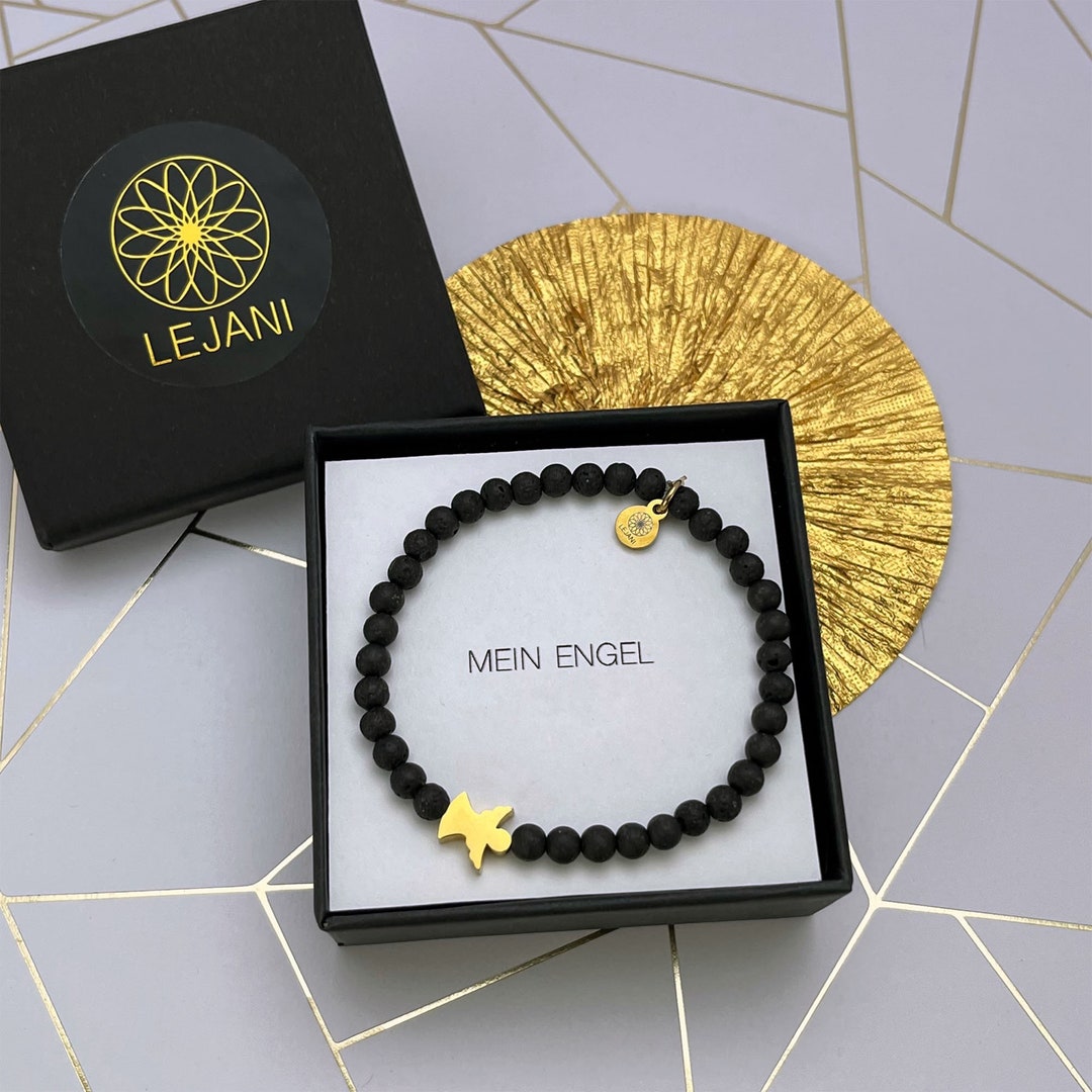 Guardian Angel Bracelet Made of Lava Beads - Etsy
