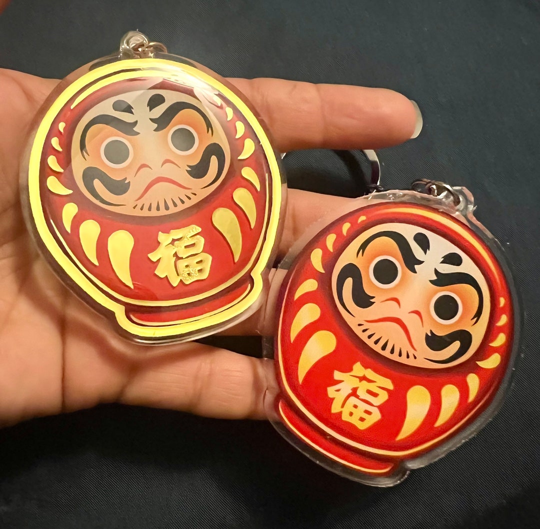 Daruma Doll Charm Keychain // Asian Culture Folklore Accessory for Keys ...