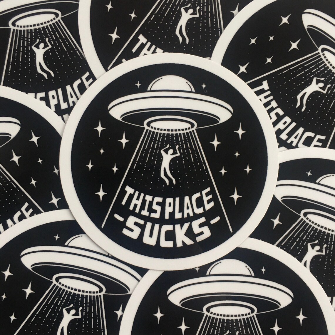 Alien UFO 3 Gloss/holo Vinyl Stickers // Area 51 Space - Etsy