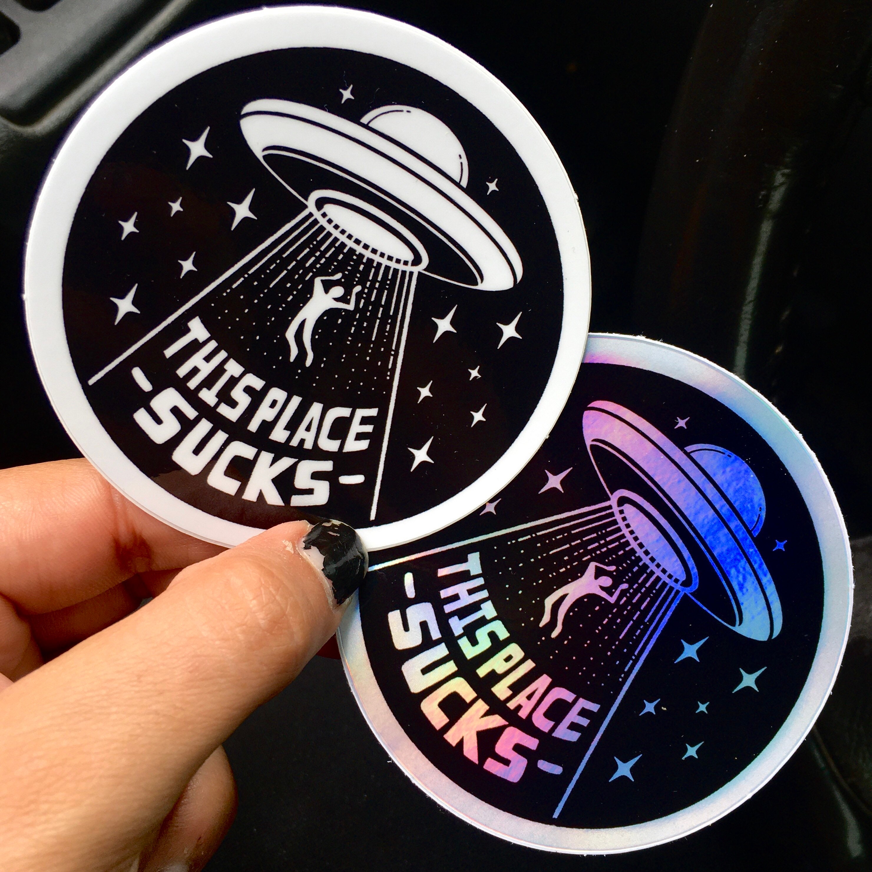 Alien UFO 3 Gloss/holo Vinyl Stickers // Area 51 Space - Etsy