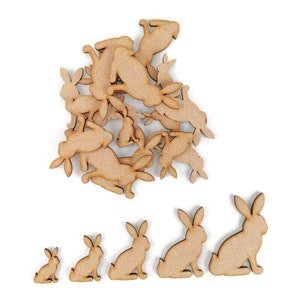 Sitting Rabbit MDF Craft Shapes Wood Blank Tag Decor Easter | Etsy