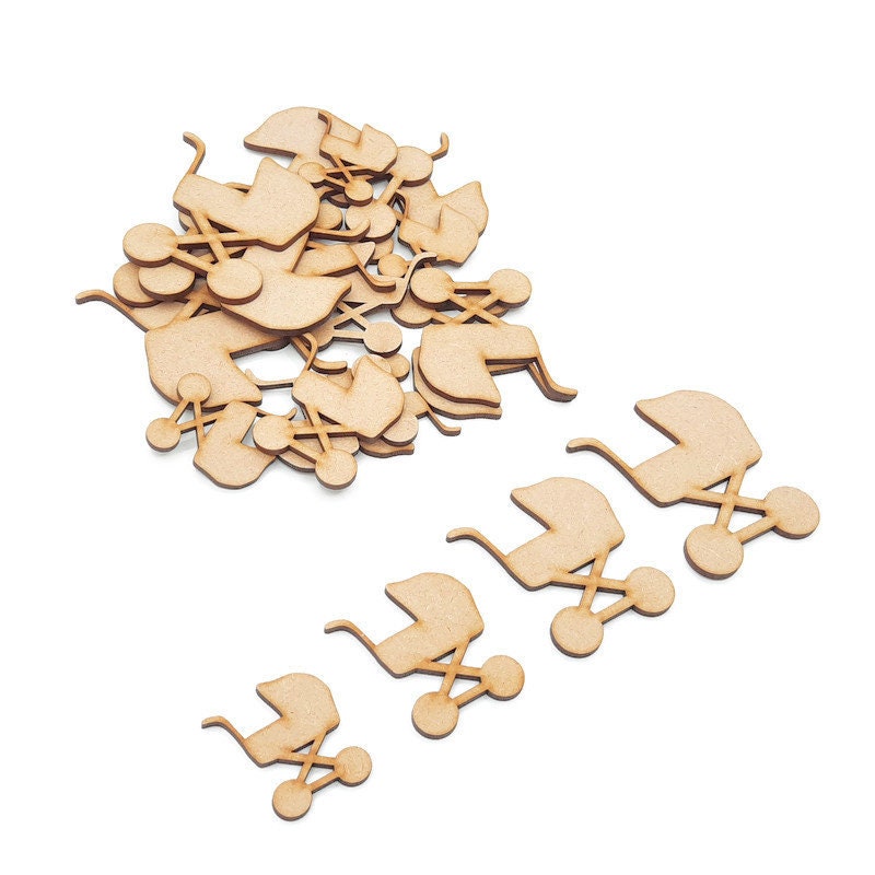 Baby Pram MDF Craft Shapes Wooden Blank Embellishment Baby Shower ...
