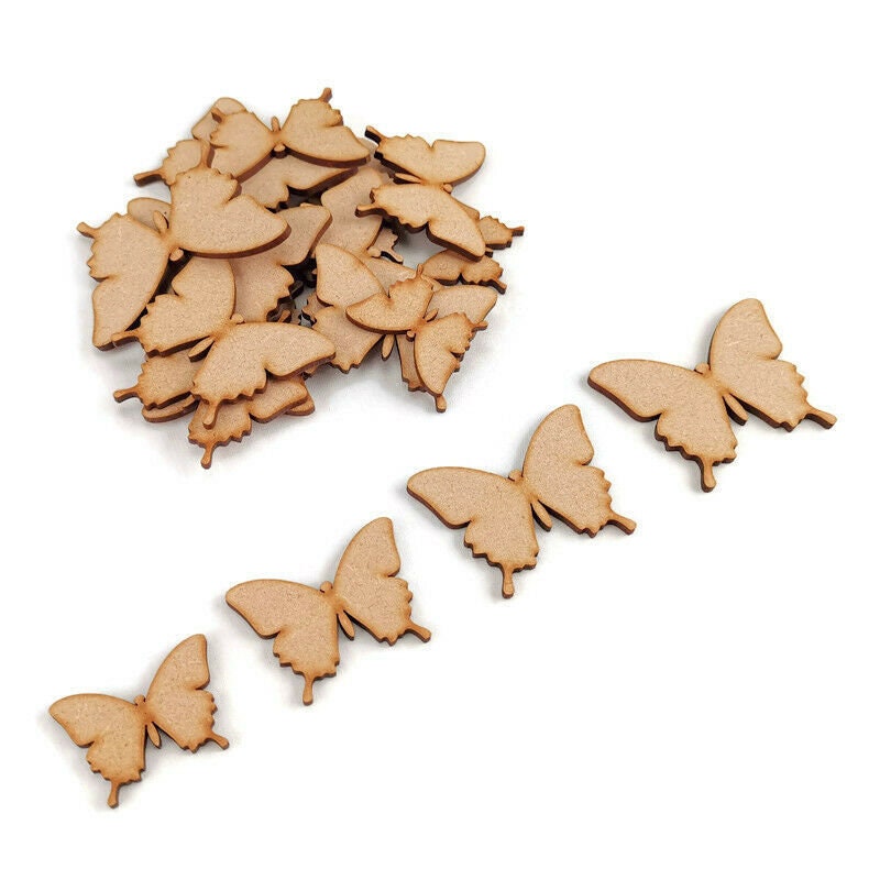 Butterfly MDF Craft Shapes Wooden Blank Decoration Embellishments Bug ...