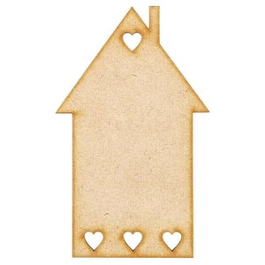 House MDF Craft Shapes Wooden Blank Decoration Embellishment Heart New ...