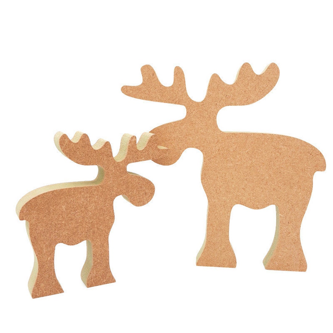 Freestanding Nordic Reindeer Wooden MDF Blank Shape, Unpainted, 18mm ...