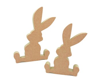 10x Wooden Hare Running and Bounding Craft Shapes 3mm Plywood Animal ...