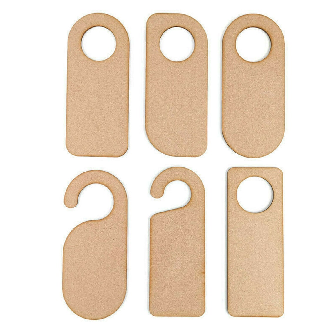 3x Blank Door Hangers Handle MDF Craft Shapes Wooden - Etsy UK