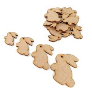 Easter Bunny Rabbit Sitting MDF Craft Shapes Wooden Blank Gift Tags ...