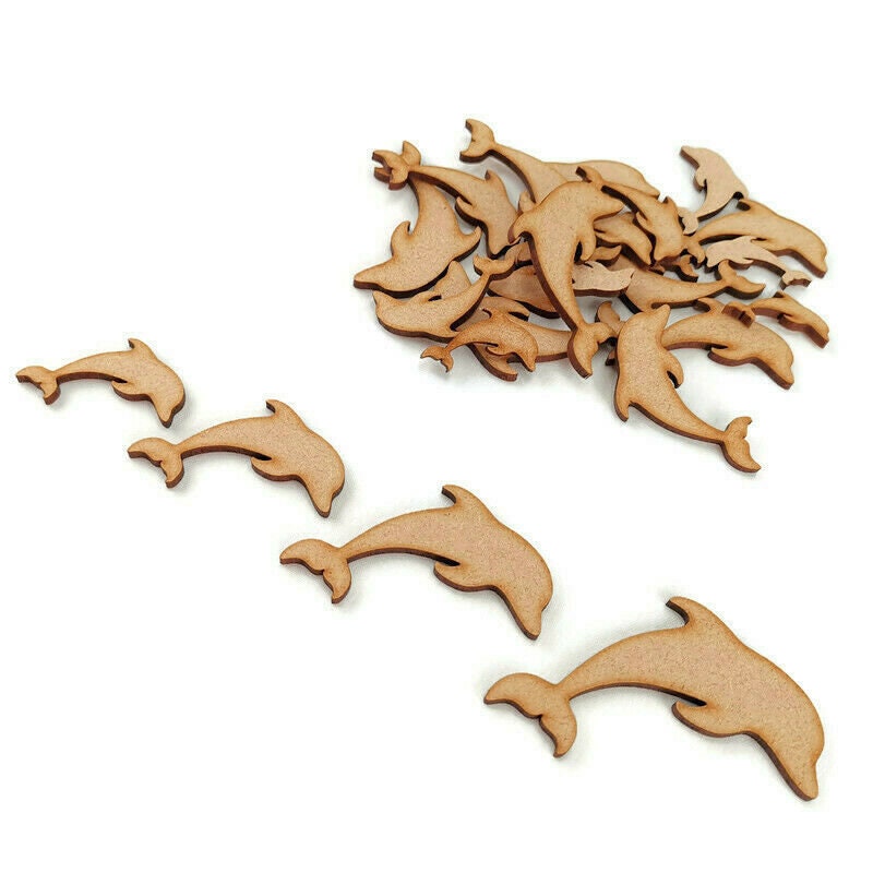 Sea Dolphin MDF Craft Shapes Wooden Blank Tags Decoration - Etsy