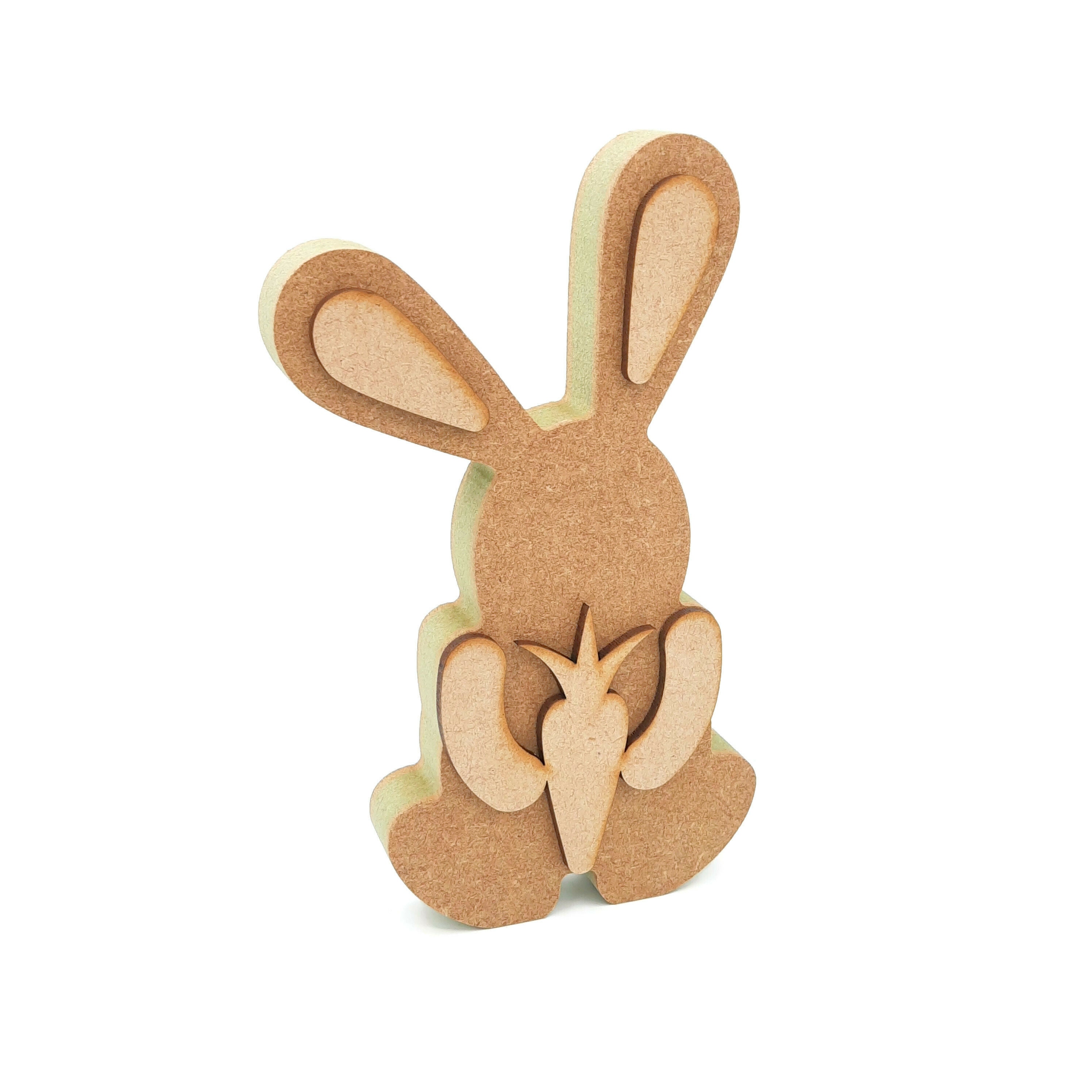 Freestanding Cute Easter Bunny Rabbit With Carrot shape MDF | Etsy