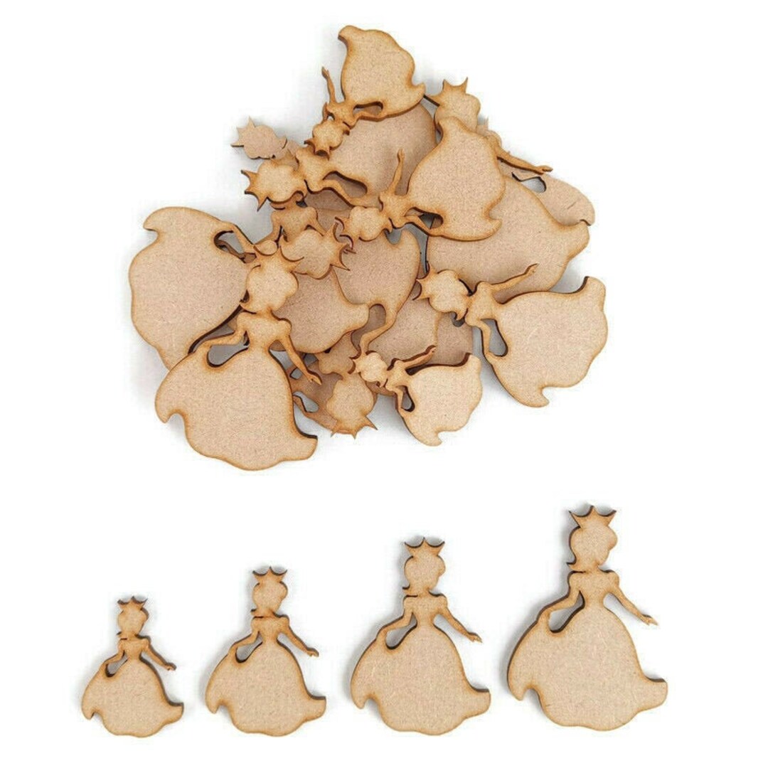 Princess MDF Craft Shapes Wooden Blank Gift Royal Decoration ...