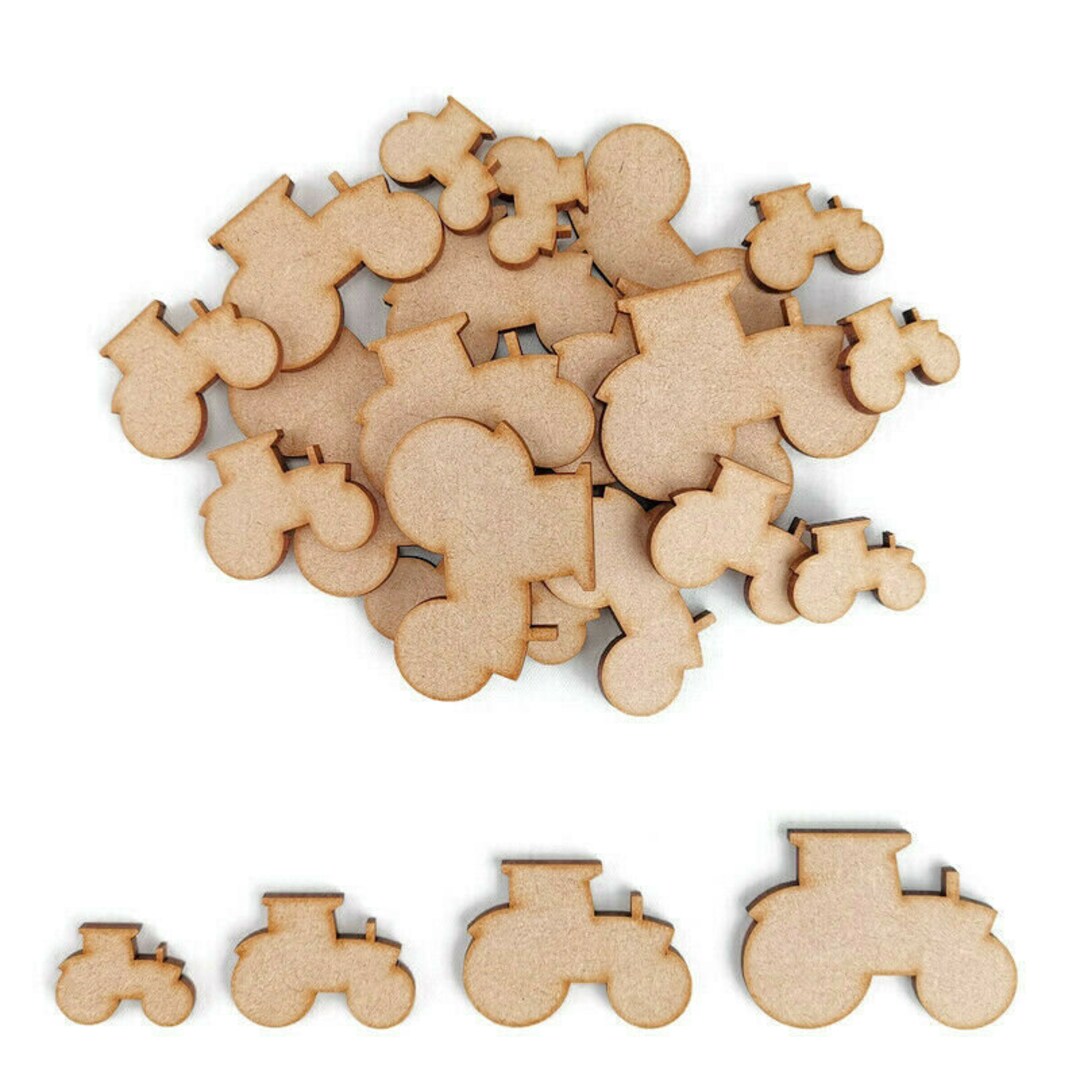 Tractor MDF Craft Shapes Wooden Blank Gift Tags Decoration ...