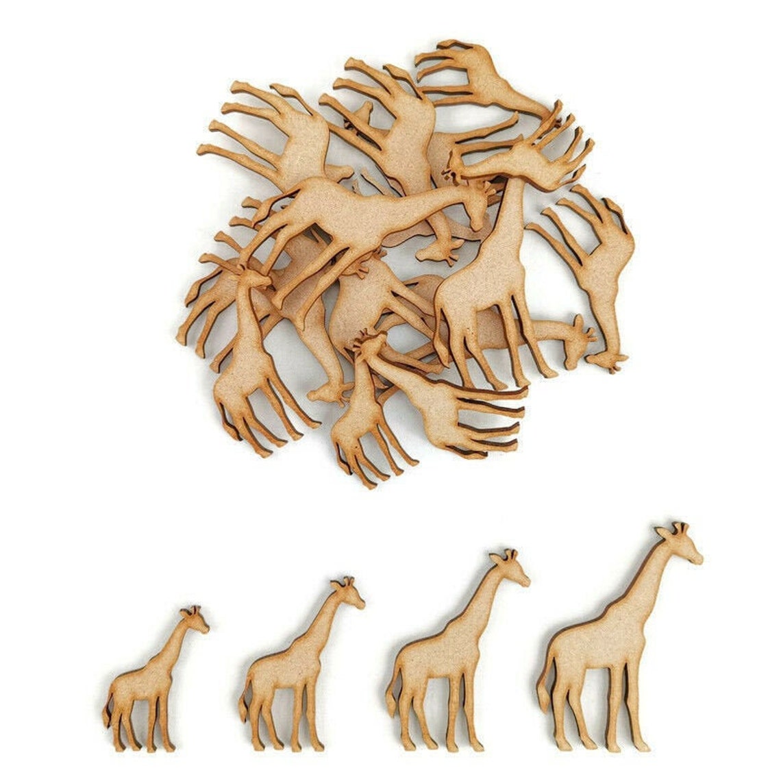 Giraffe MDF Craft Shapes Wooden Blank Zoo Animal Decoration ...