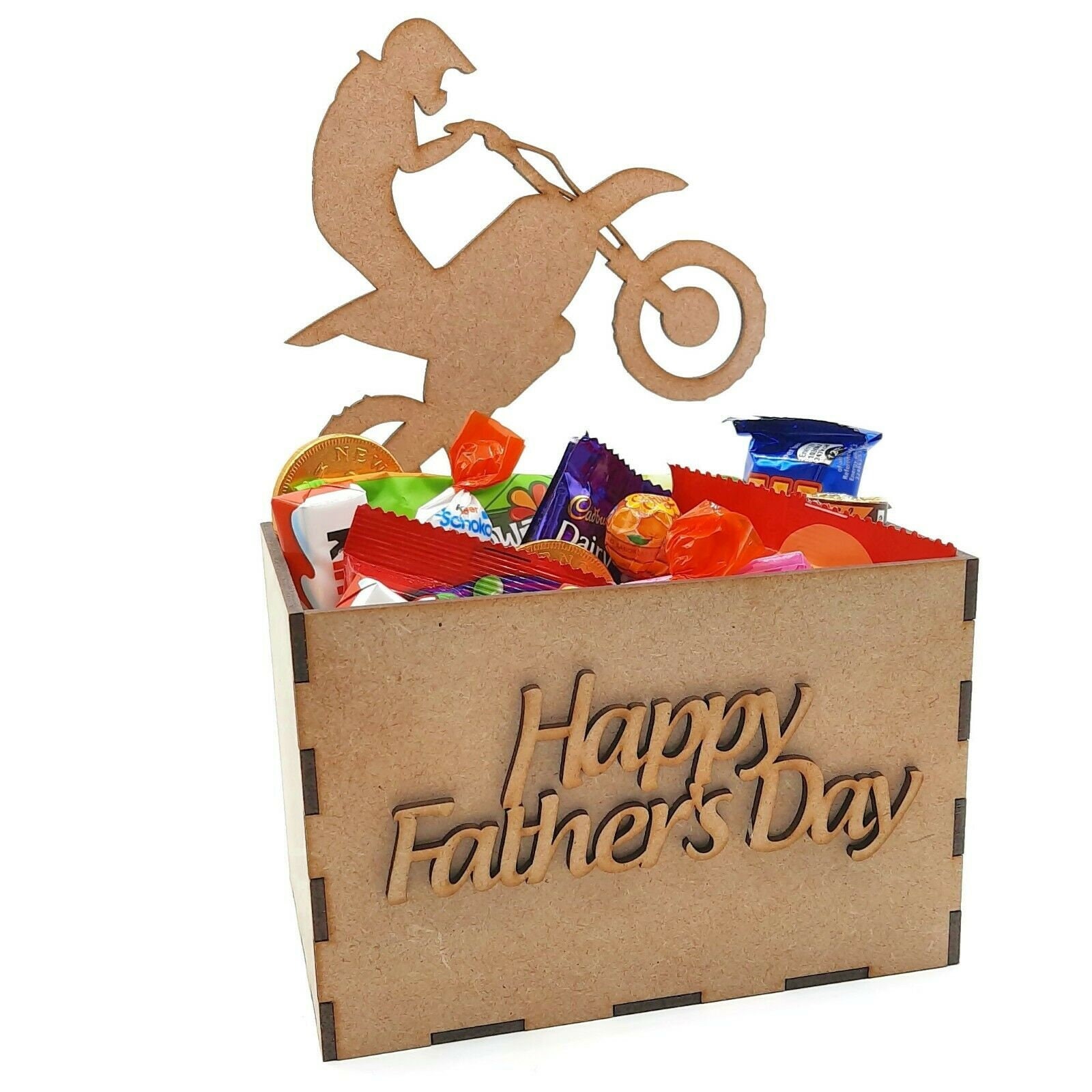 Fathers Day Treat Box Hamper Gift Fillable Craft Kit MDF Wooden ...