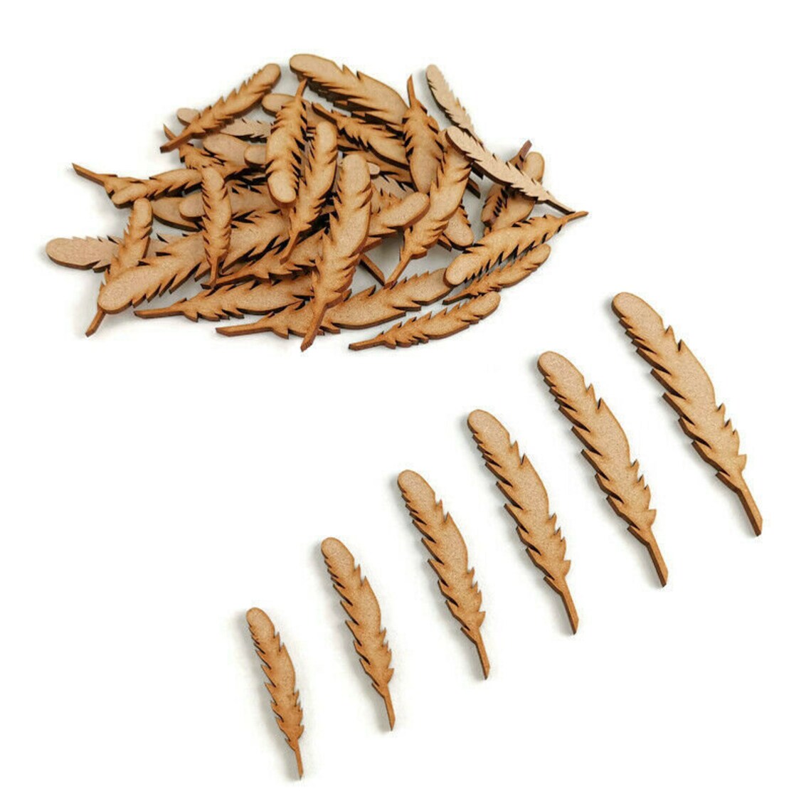 Bird Feather MDF Craft Shapes Wooden Blank Embellishment Decoration ...