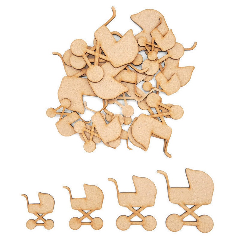 Baby Pram MDF Craft Shapes Wooden Blank Embellishment Baby Shower ...