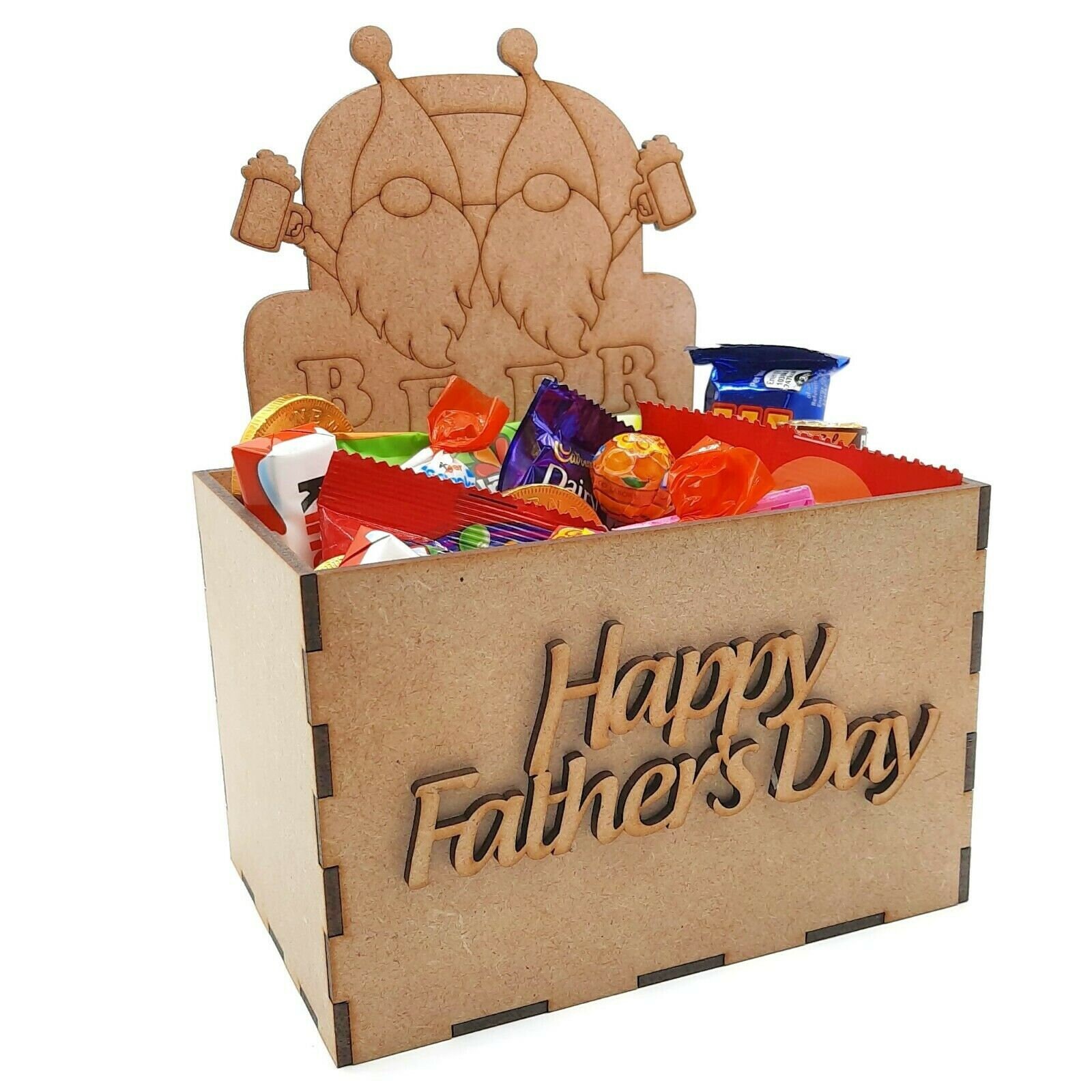 Fathers Day Treat Box Hamper Gift Fillable Craft Kit MDF Wooden ...