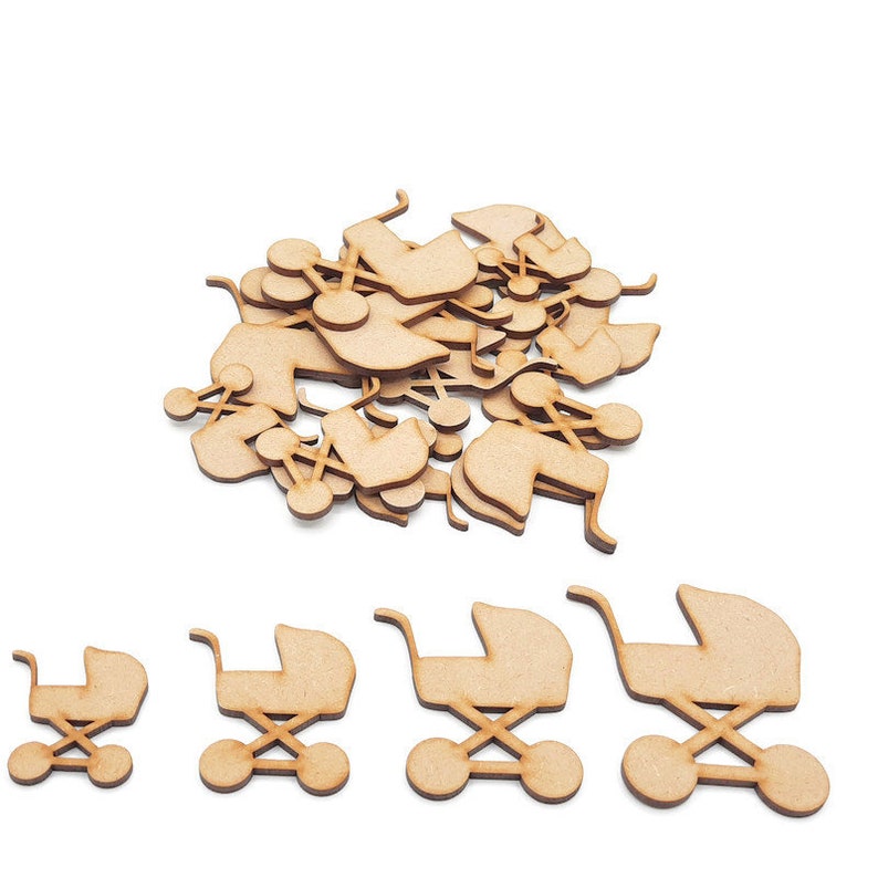 Baby Pram MDF Craft Shapes Wooden Blank Embellishment Baby Shower ...