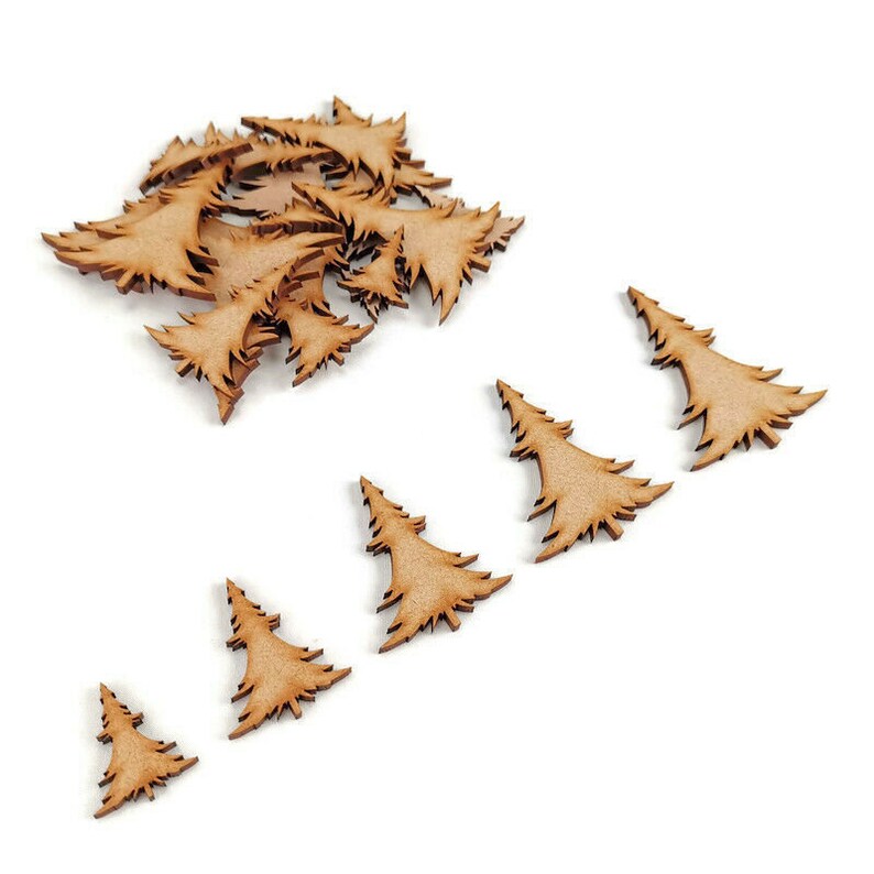 Pretty Christmas Tree MDF Craft Shapes Wooden Blank Gift Embellishment ...