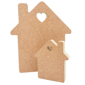 Freestanding New Home House Wooden MDF Blank Shape, Unpainted, 18mm ...