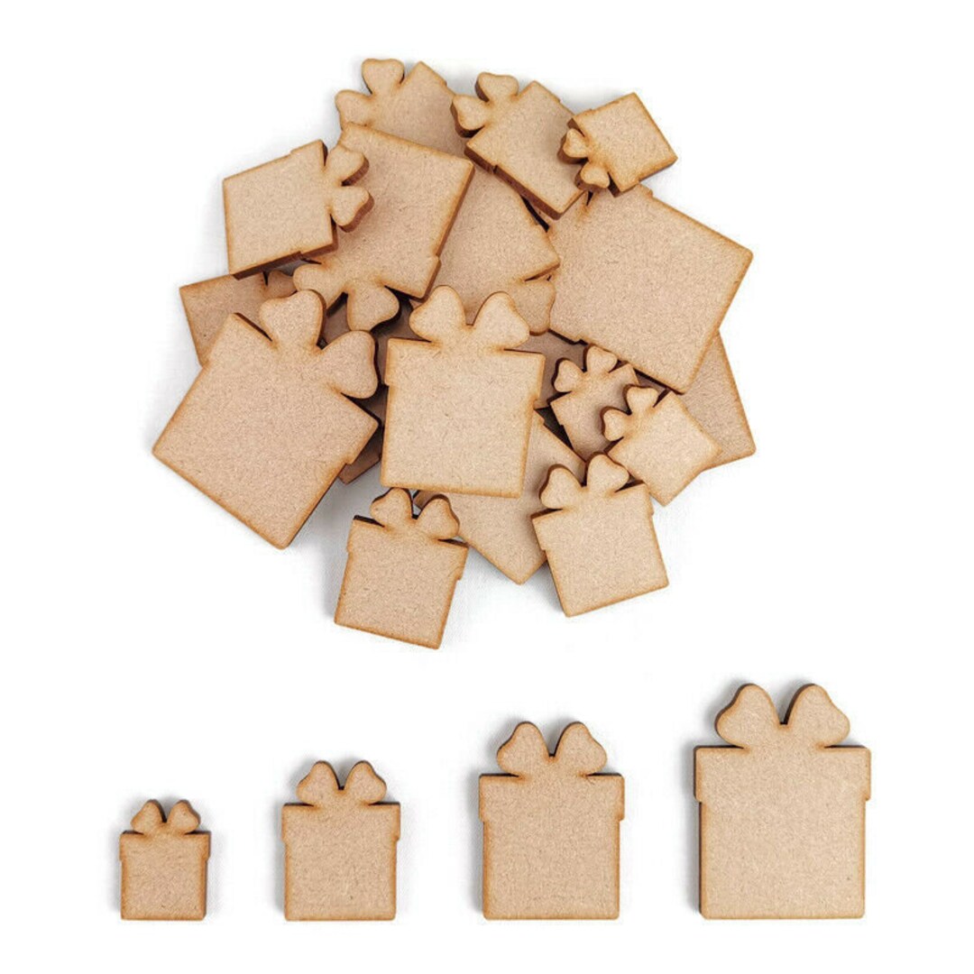 Present MDF Craft Shapes Wooden Blank Gift Wedding Decoration Birthday ...