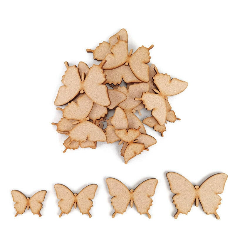 Butterfly MDF Craft Shapes Wooden Blank Decoration Embellishments Bug ...