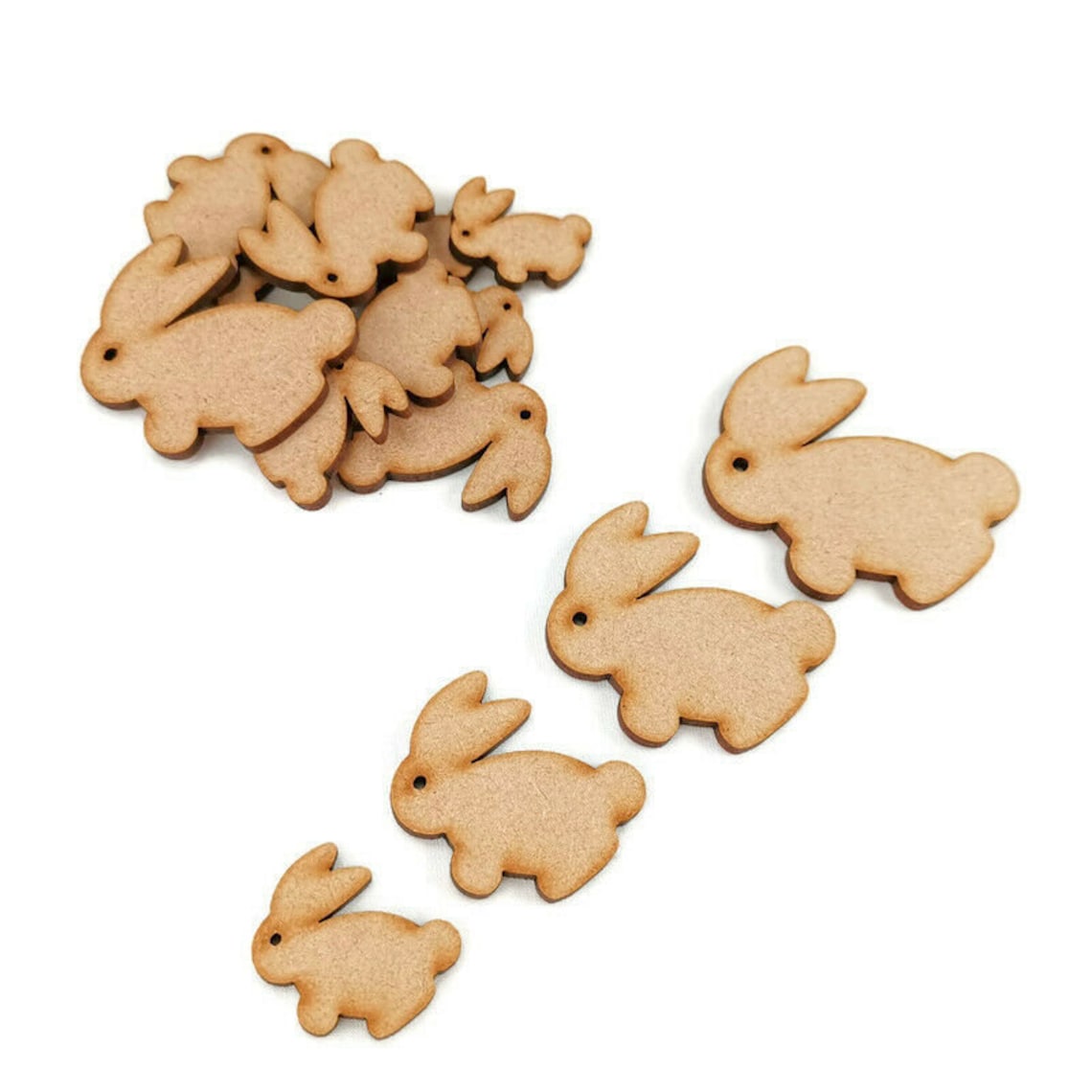 Easter Bunny Rabbit Sitting MDF Craft Shapes Wooden Blank Gift Tags ...