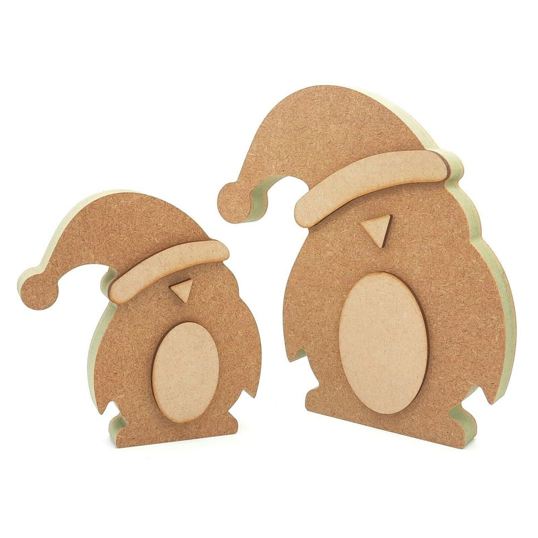 Freestanding Layered Christmas Penguin Shape MDF Wooden Craft Blank ...
