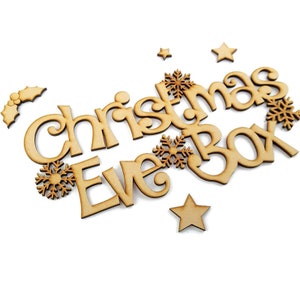 Christmas Eve Box Topper Wooden MDF Crafts Xmas Gift Tree Decoration ...