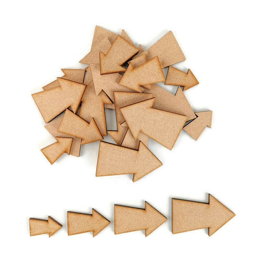 Basic Arrow MDF Craft Shapes Wooden Blank Tags Decoration ...