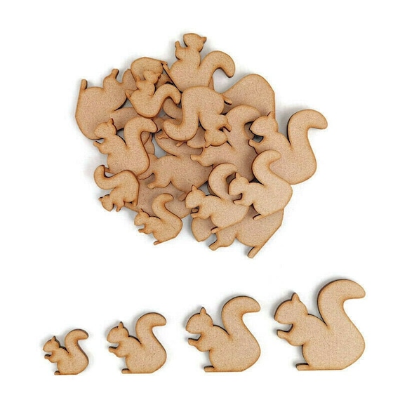 Squirrel MDF Craft Shapes Wooden Blank Forest Wildlife | Etsy UK