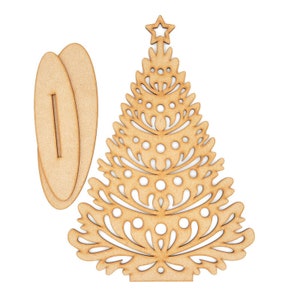 Freestanding Christmas Family Tree Wooden MDF Gift Diy Kit Ornament ...