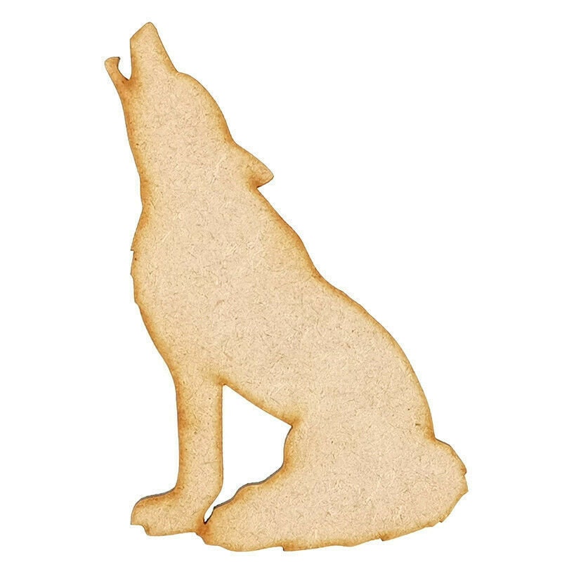 Wolf MDF Craft Shapes Wooden Blank Halloween Decoration | Etsy
