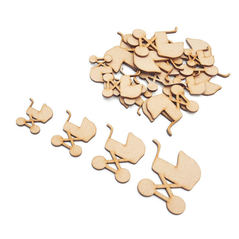 Baby Pram MDF Craft Shapes Wooden Blank Embellishment Baby Shower ...
