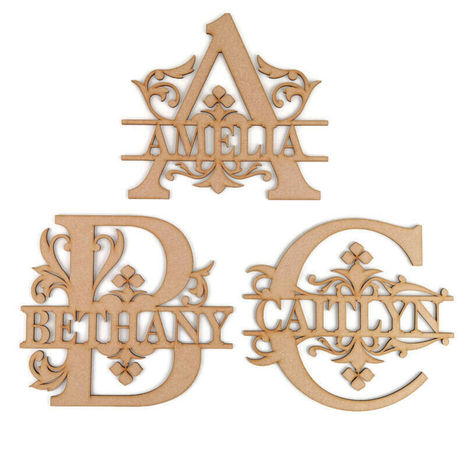 Personalised Wooden MDF Monogram Letters Craft Blank Shape | Etsy