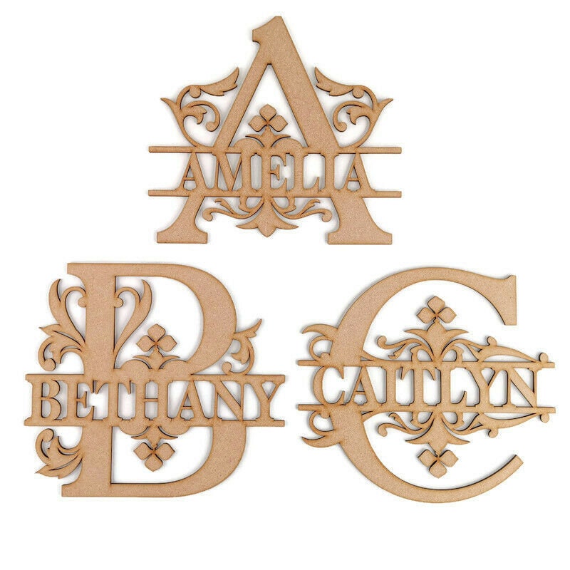 Personalised Wooden MDF Monogram Letters Craft Blank Shape - Etsy