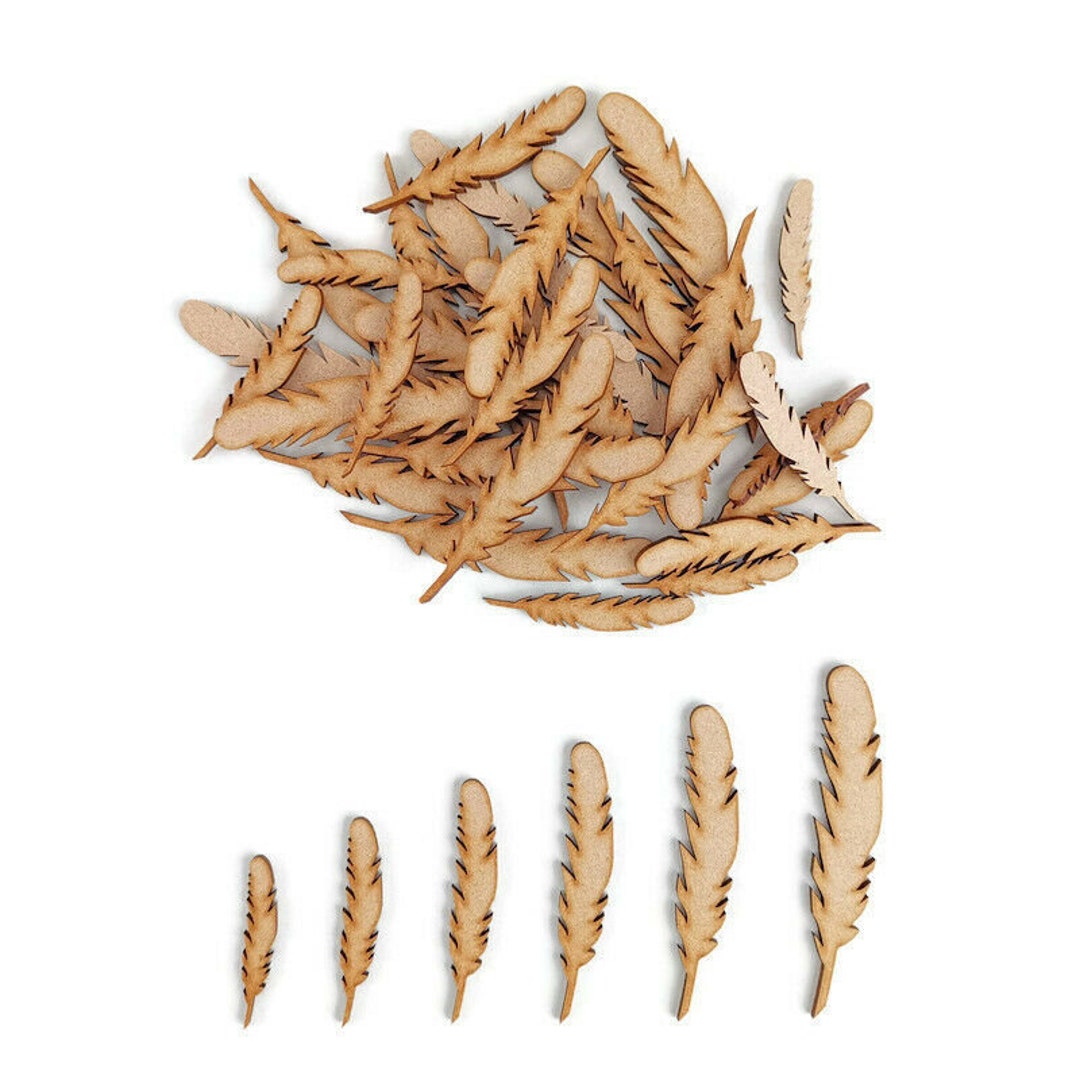 Bird Feather MDF Craft Shapes Wooden Blank Embellishment Decoration ...