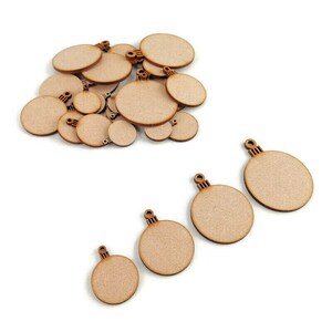 Christmas Blank Bauble MDF Craft Shapes Wooden Gift Tags Decoration ...