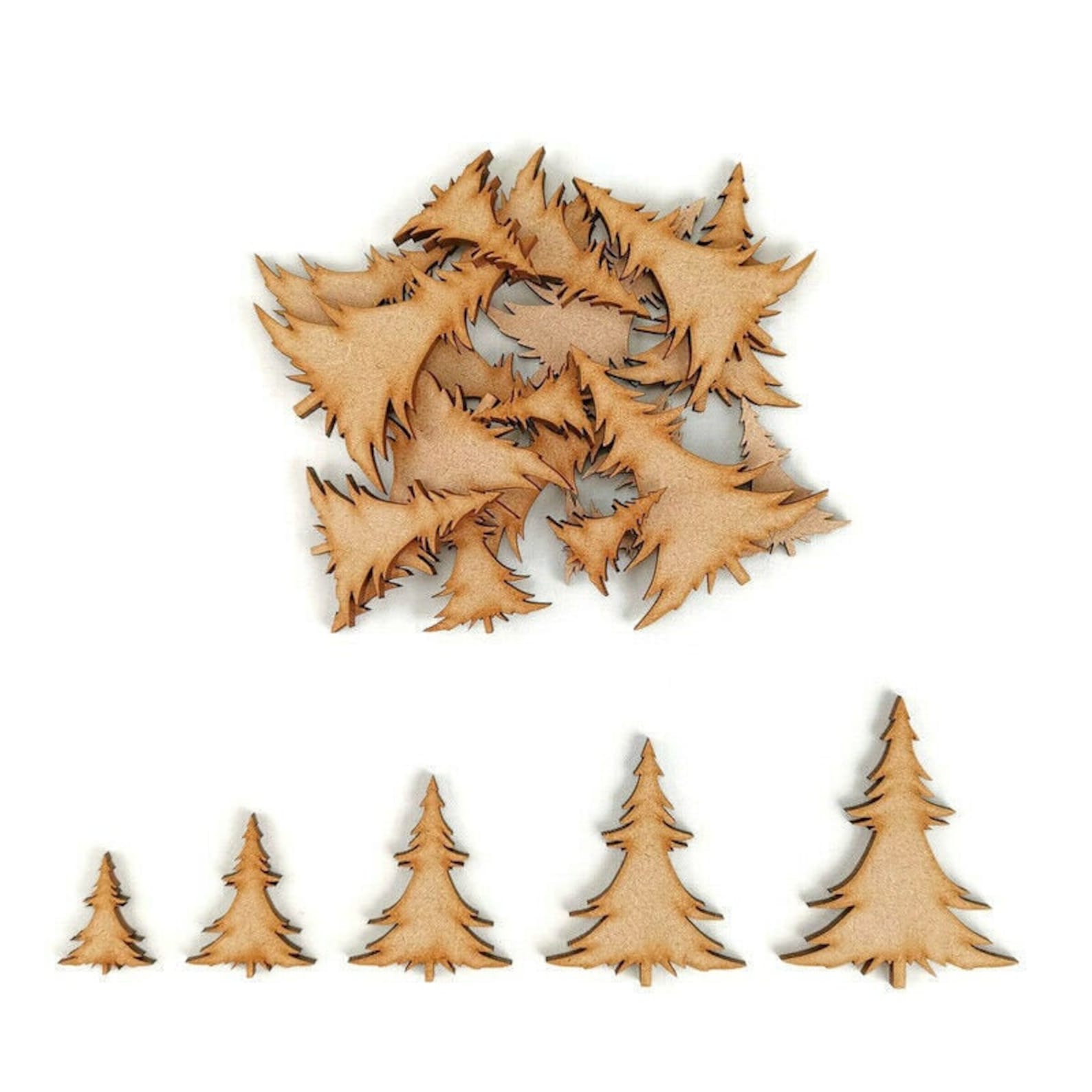 Pretty Christmas Tree MDF Craft Shapes Wooden Blank Gift Embellishment ...