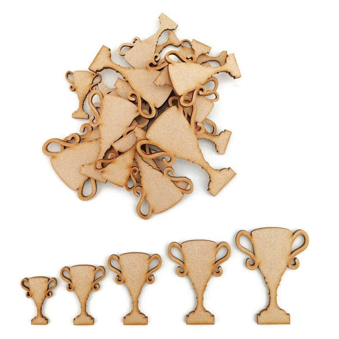 Award Trophy Cup MDF Craft Wooden Shapes Blank Gift Decoration ...