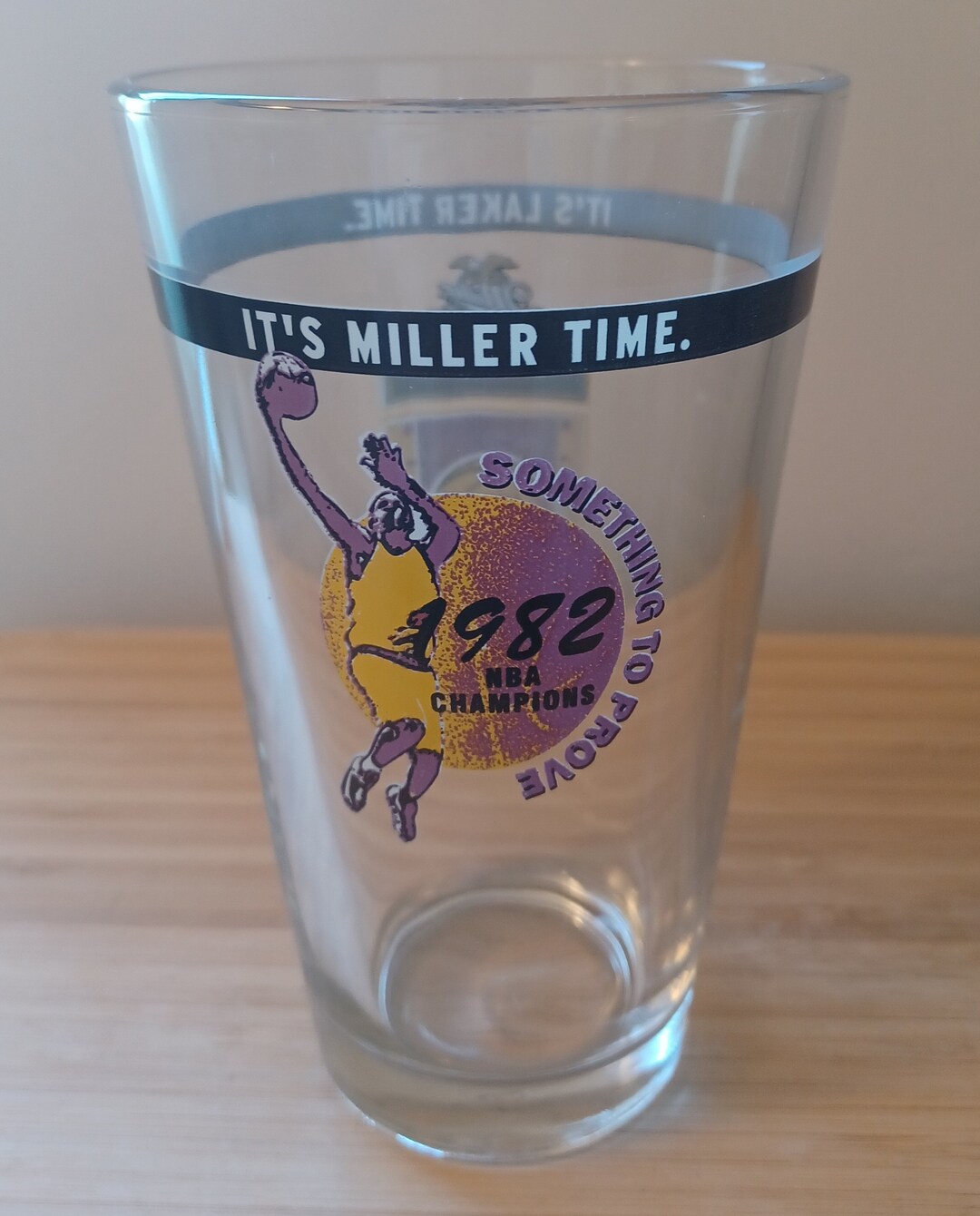 Los Angeles Lakers 1982 Drinking Glass / NBA Champions / Miller / Beer ...