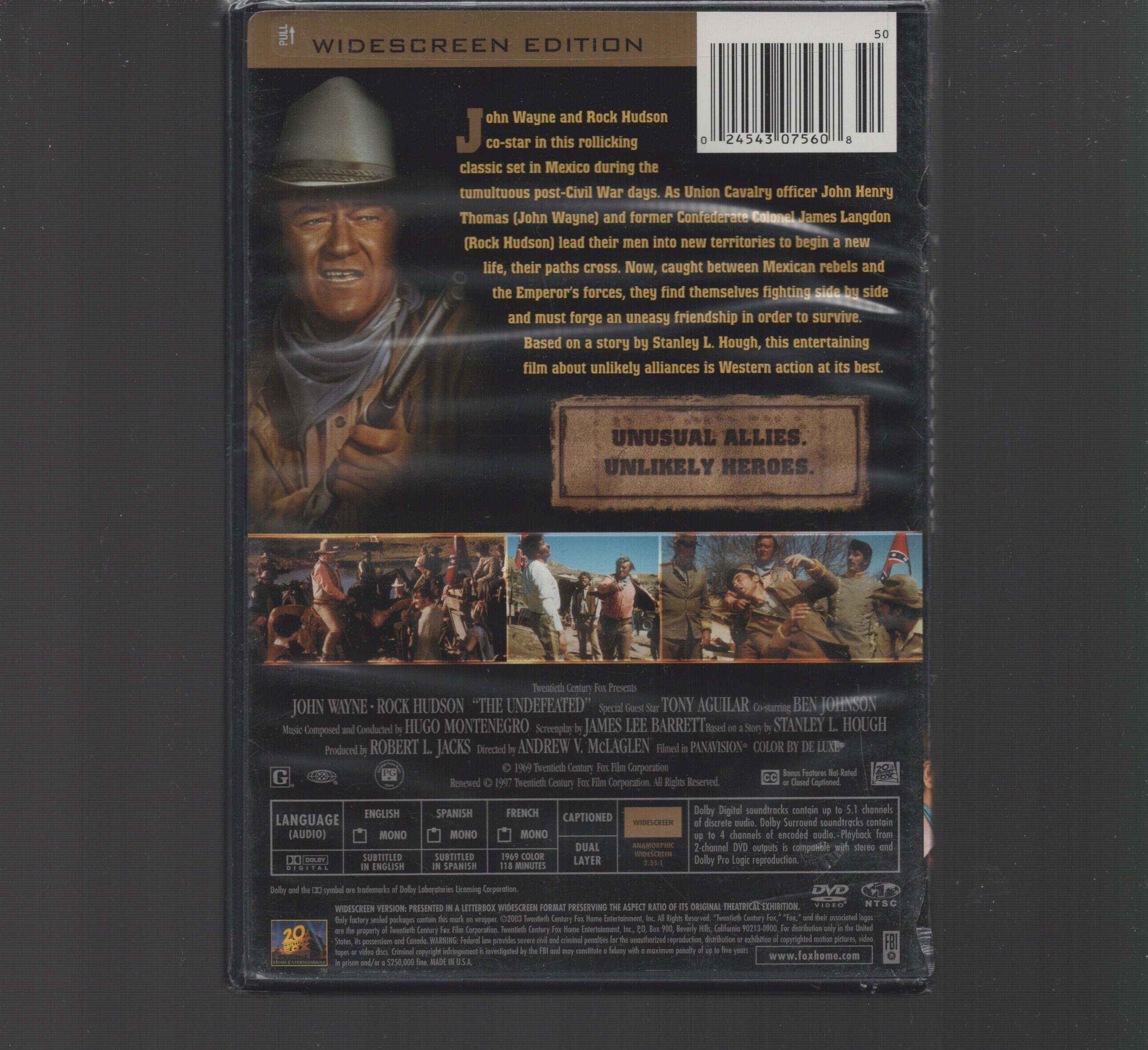 The Undefeated DVD John Wayne SEALED Rock Hudson / 1st Class - Etsy