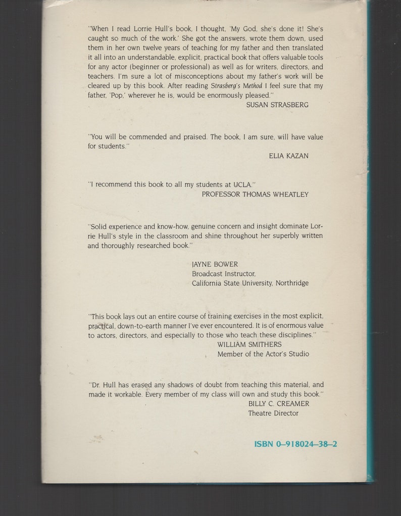 Strasberg's Method / SIGNED / as Taught by Lorrie Hull / - Etsy