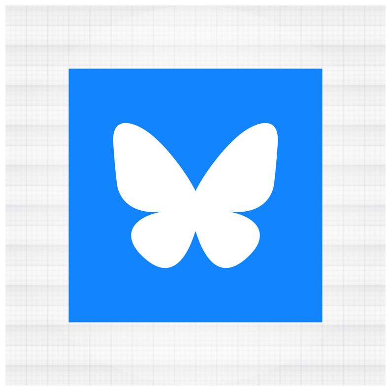 Bluesky Social Media Logo Set SVG PNG PDF Butterfly App Icon Pack for ...