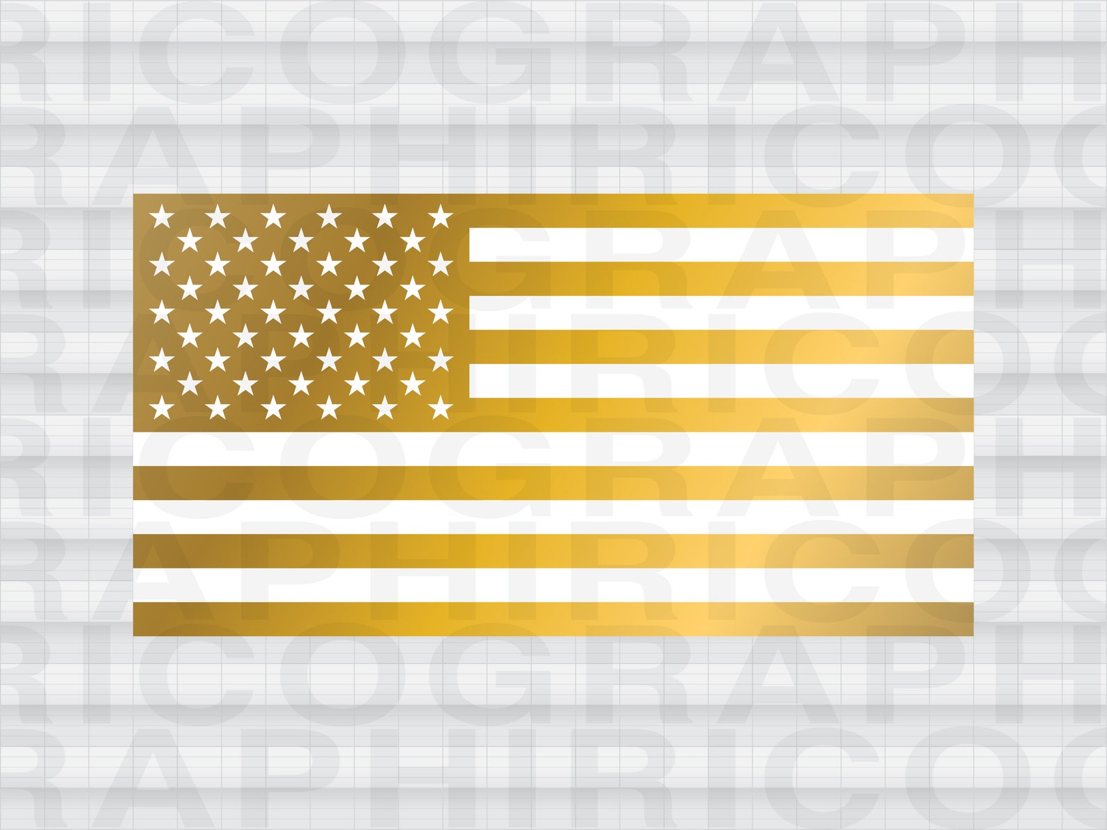 Gold USA Flag SVG PNG United States America Patriotic American Decor ...
