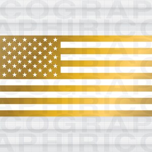 Gold USA Flag .svg .png .jpg Golden United States of America American ...