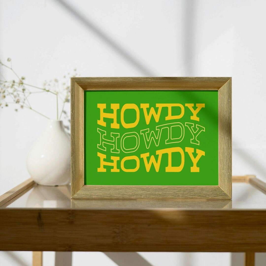 HOWDY Typography Wall Art Poster Print, Trendy Minimalist Western ...
