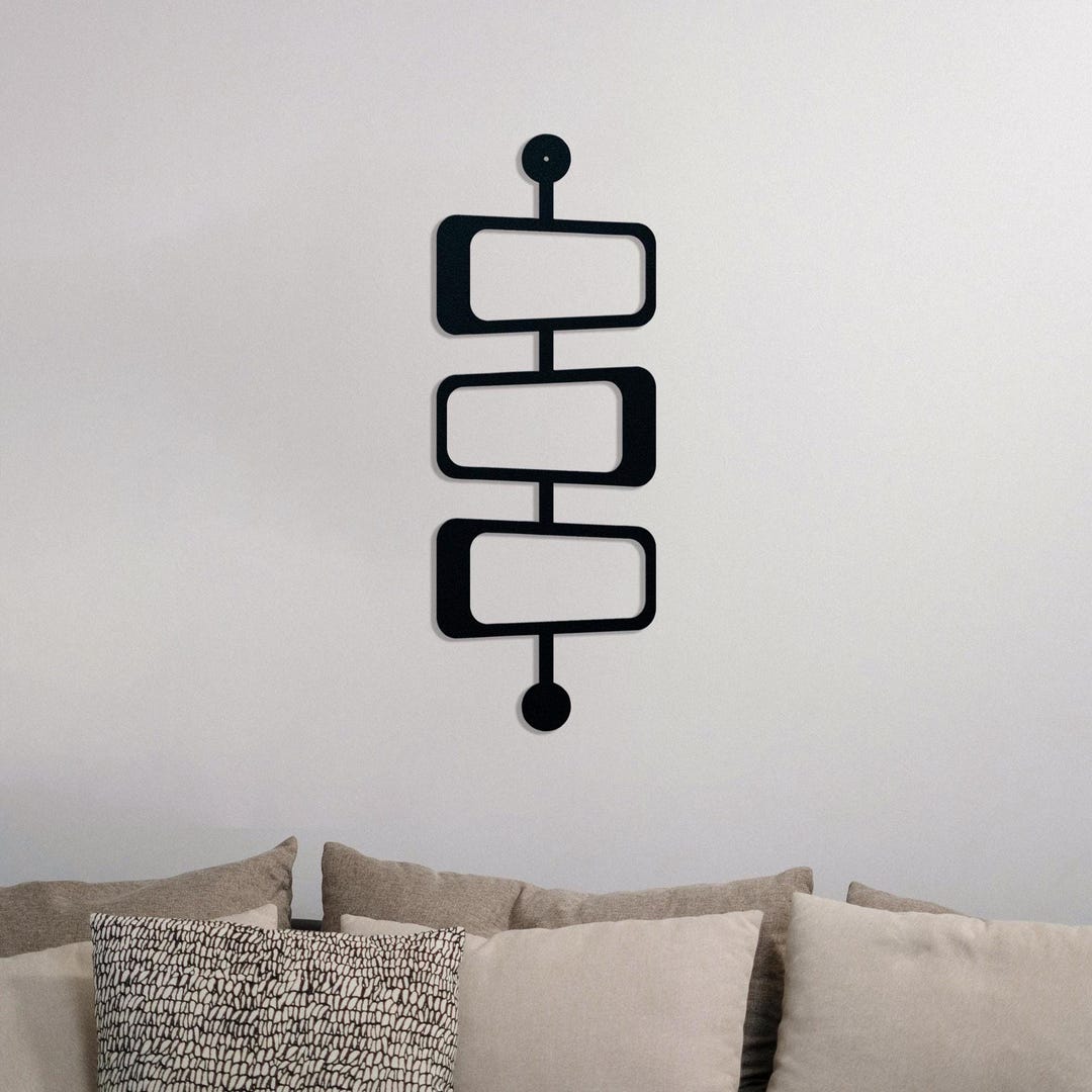 Mid-century Modern Metal Wall Art, Minimalist Retro Googie Abstract ...